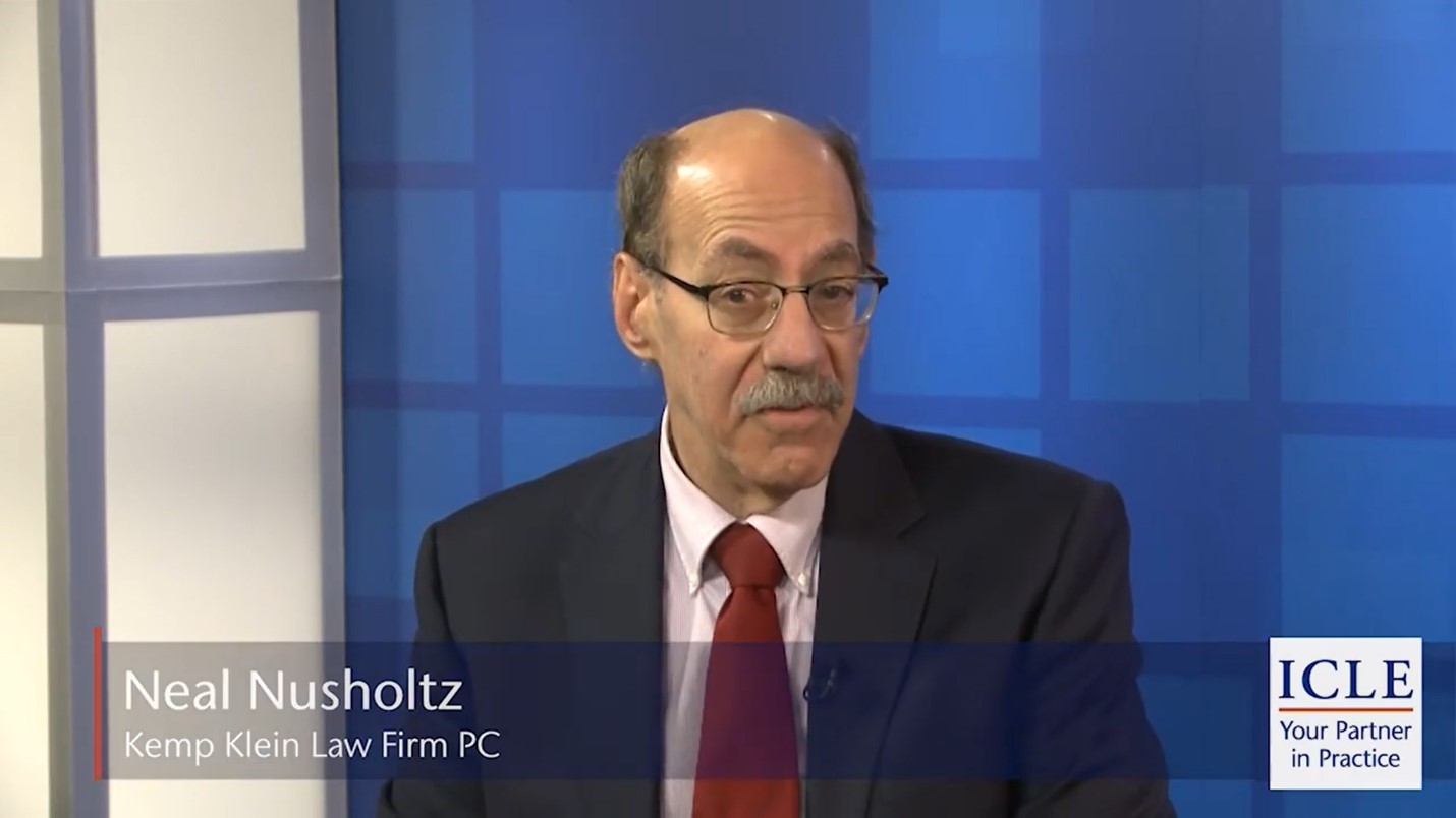 Neal Nusholtz Featured on the Institute of Continuing Legal Education’s ...
